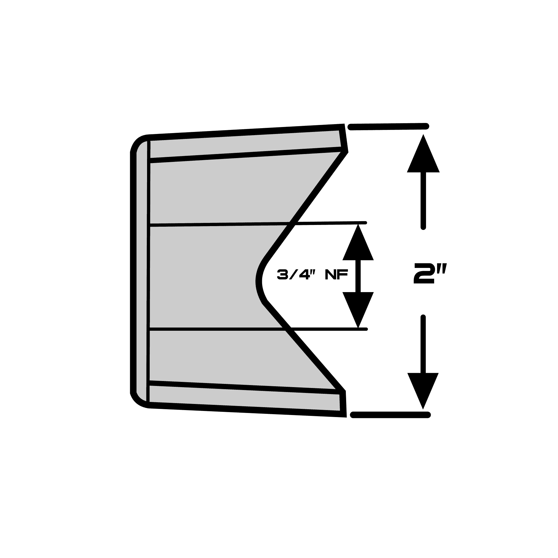 Aftermarket Beaver Teeth 2" x 2" Shankless with 3/4" NF Thread Style ...